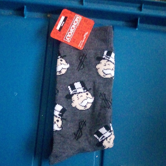 Hasbro | Accessories | Monopoly Greyblackwhite Wink Face Print Crew ...